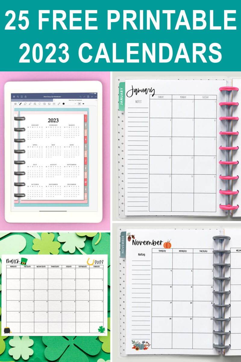 Free-2023-Printable-Calendars-Pinterest - Mom Envy