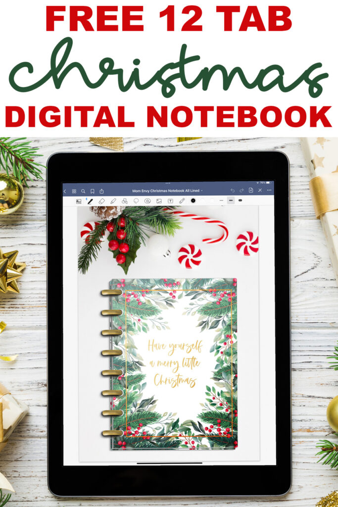 Free Digital Christmas Notebook