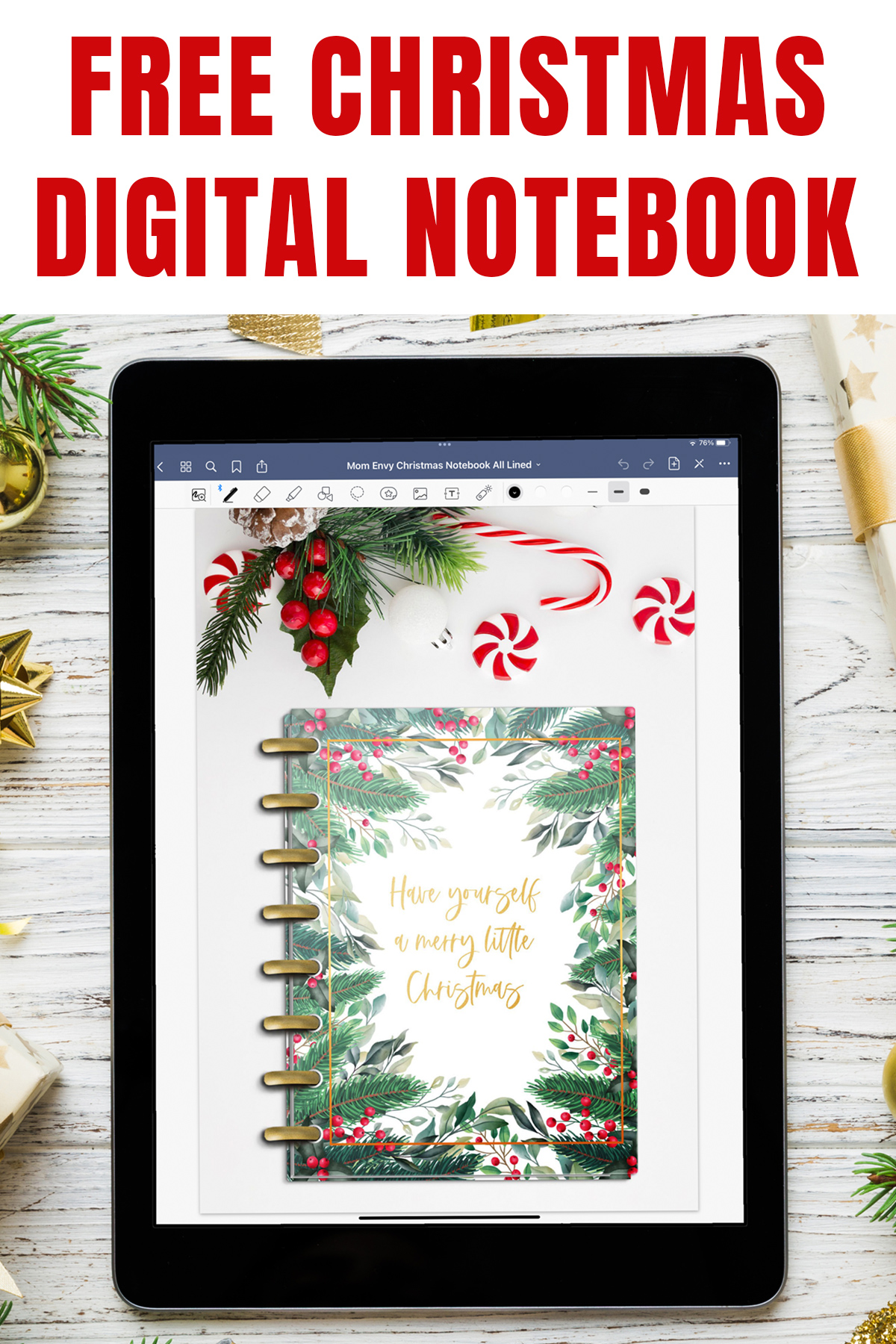 Free Digital Christmas Notebook