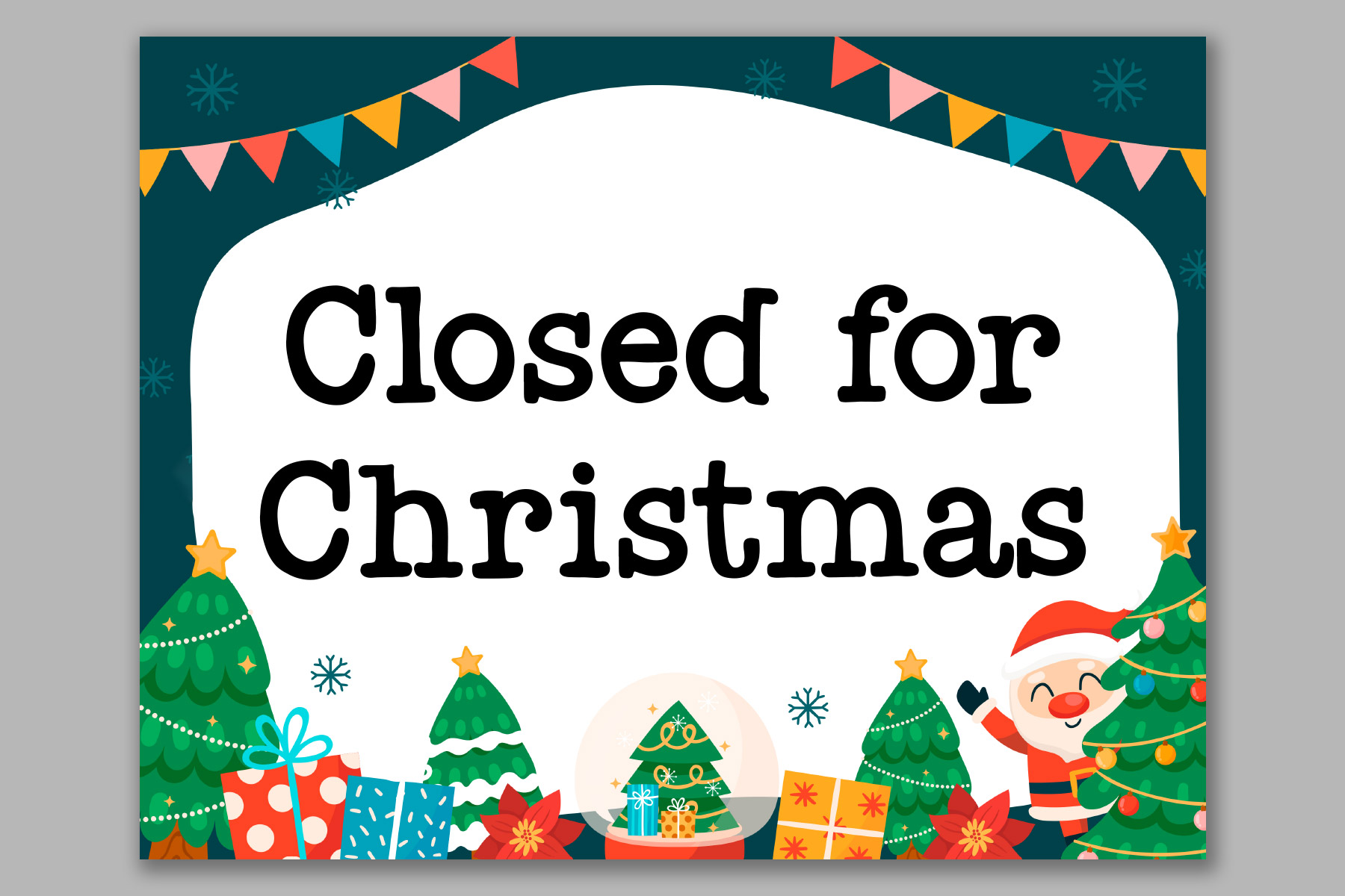 Free Printable Closed For Christmas Sign Template Set