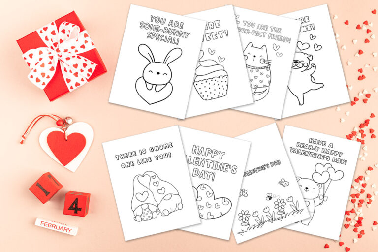 Free Printable Coloring Valentines Day Cards for Kids
