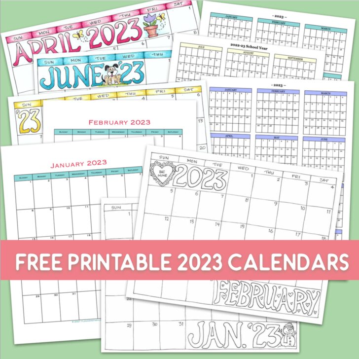 Free 2023 Printable Calendars - Various Styles Included