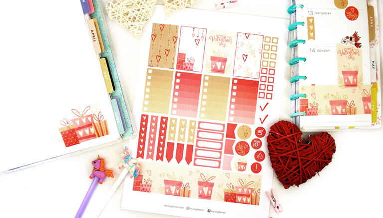 Valentines Day Stickers - Free Valentine Printables for your Planner