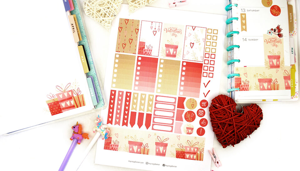 Valentines Day Stickers - Free Valentine Printables for your Planner