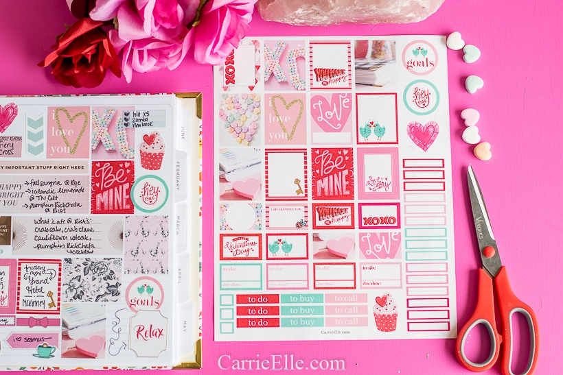 Valentines Day Stickers - Free Valentine Printables for your Planner