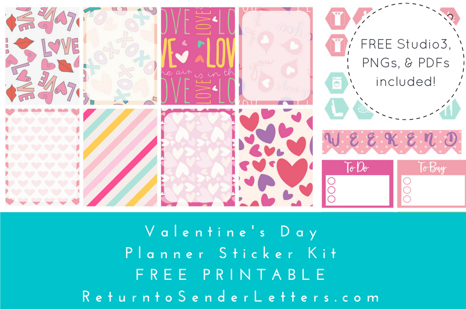 Valentines Day Stickers - Free Valentine Printables for your Planner