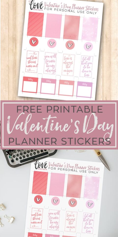 Valentines Day Stickers - Free Valentine Printables for your Planner