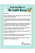Free Easter Bunny Note Printable: Editable Letter Templates