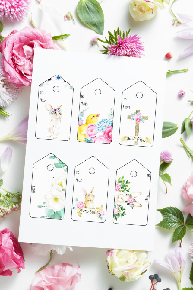 Pretty Easter Gift Tags Printable - Free Download