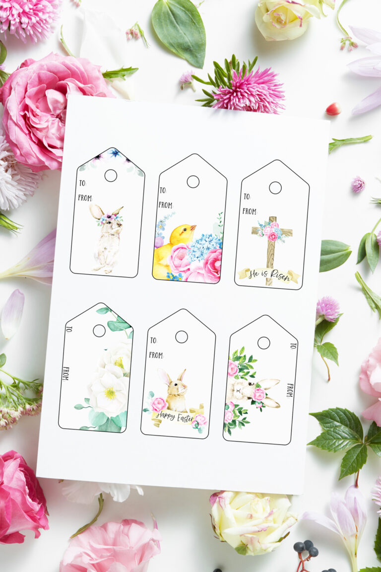 Pretty Easter Gift Tags Printable - Free Download