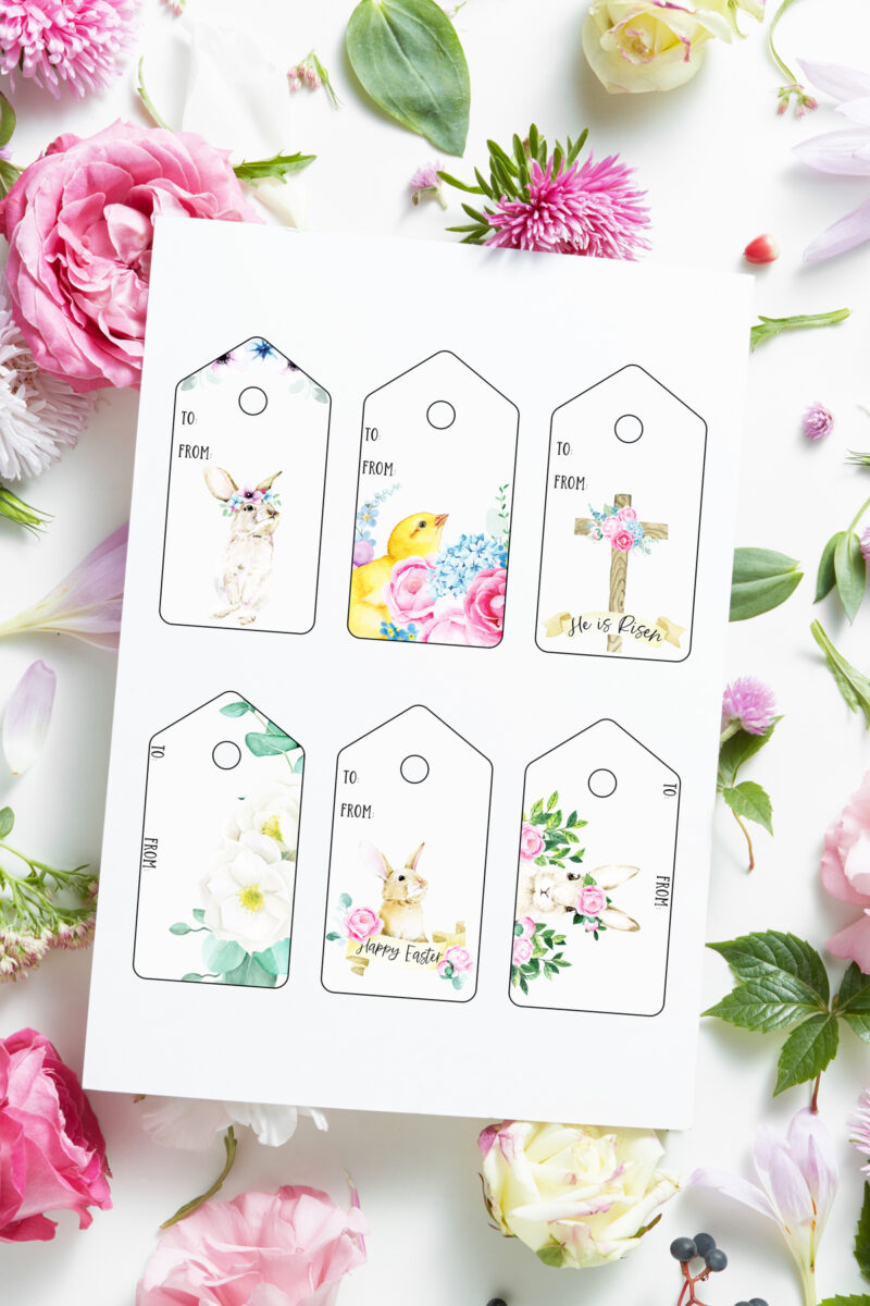 Pretty Easter Gift Tags Printable - Free Download