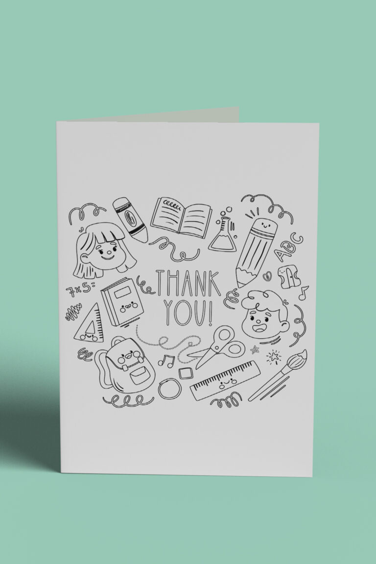 10 Free Printable Teacher Appreciation Cards to Color