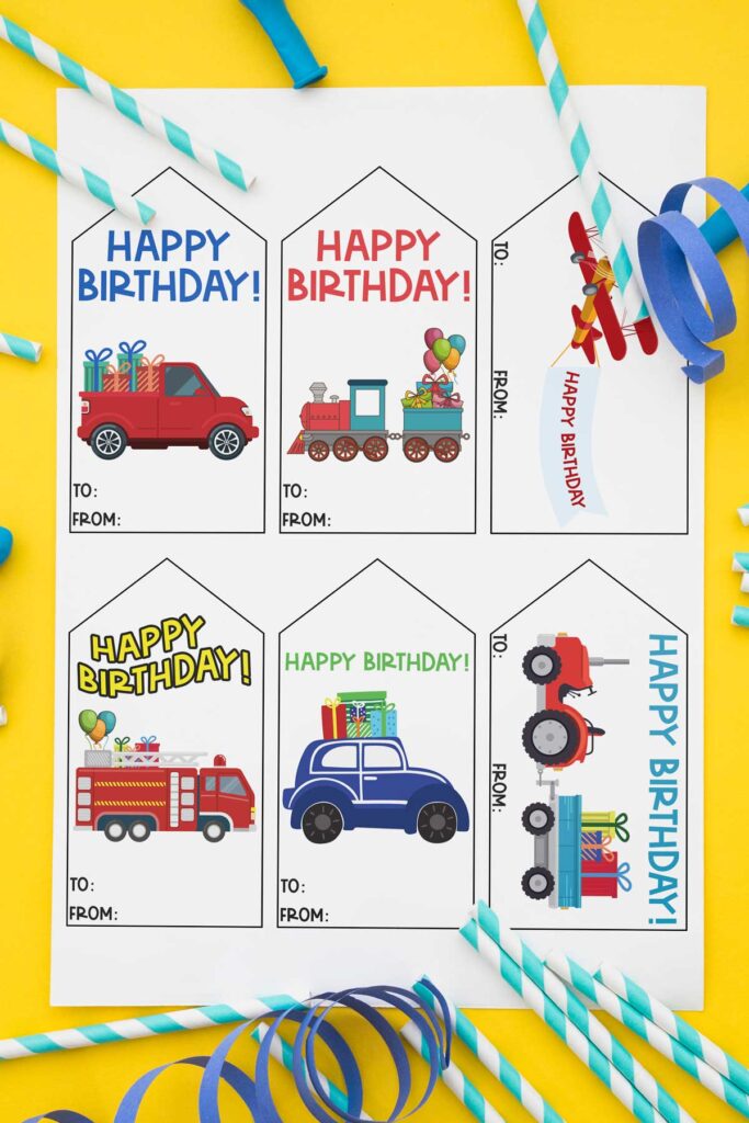 Birthday-Tags-Printable-Set-Transportation-Example-2 - Mom Envy