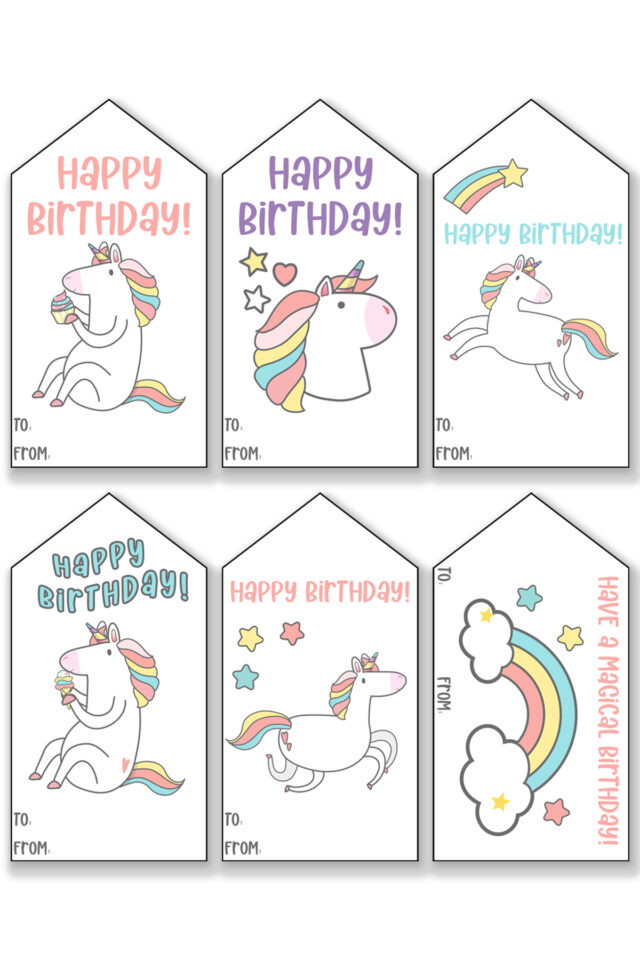 Birthday-Tags-Printable-Set-Unicorn - Mom Envy