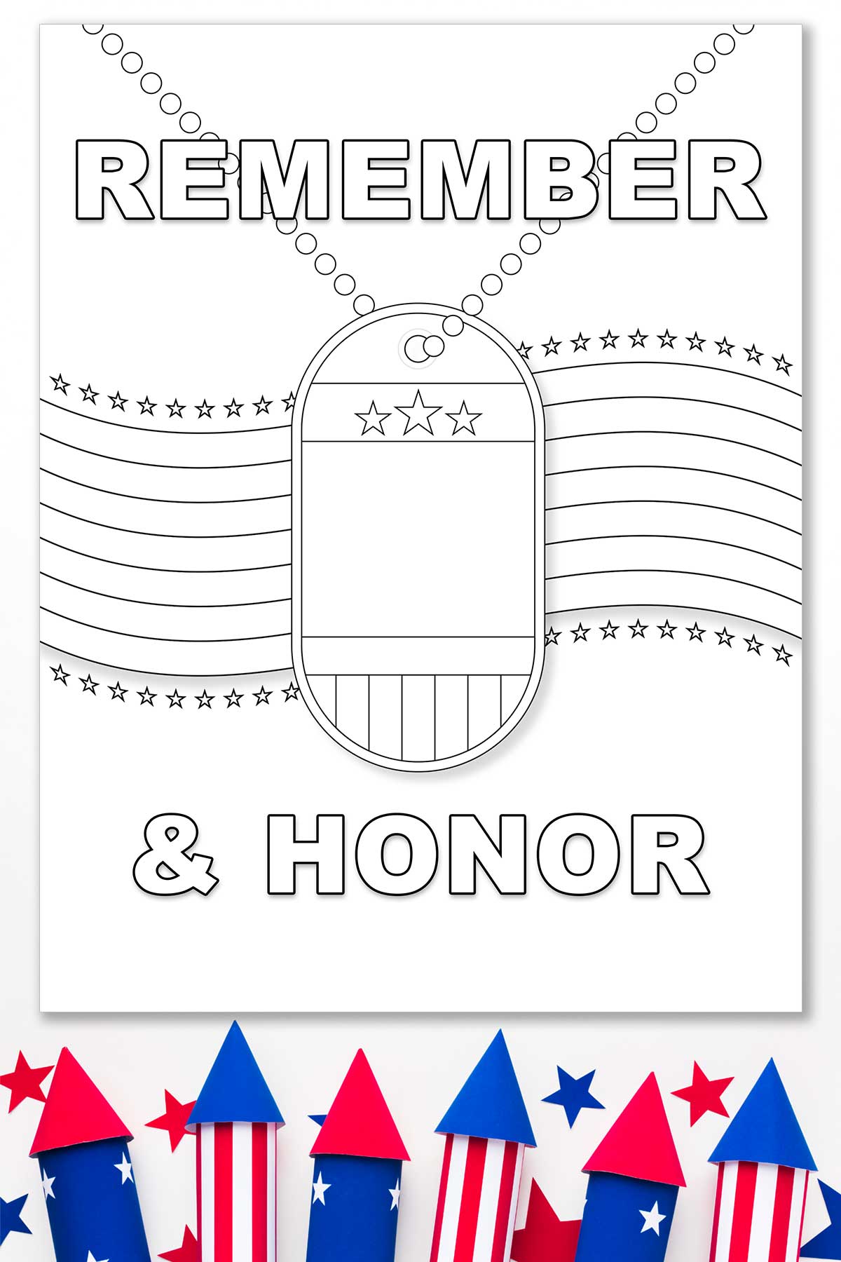 Coloring Sheet Memorial Day Banners