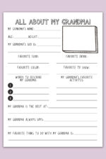 Free Mother's Day All About My Mom or Grandma Printable