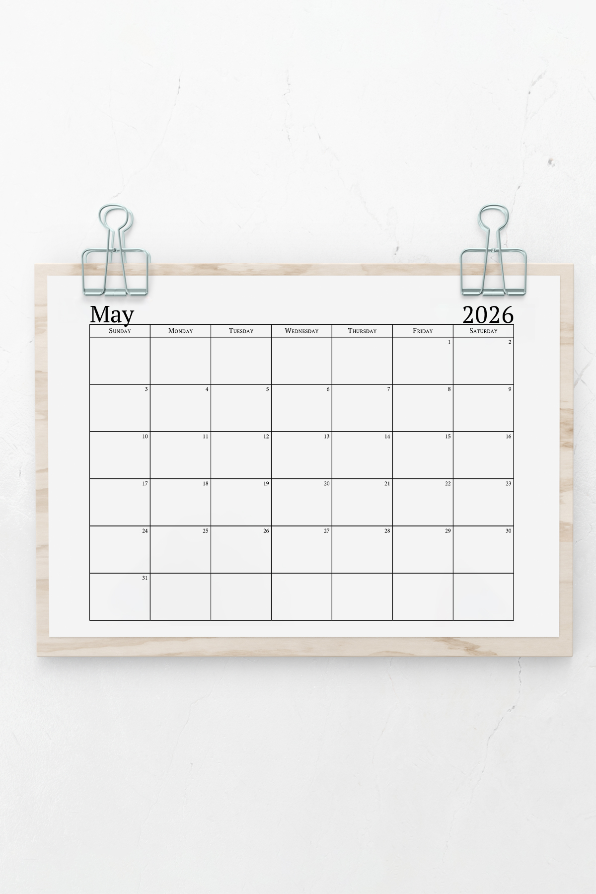 Free 2026 and 2025 Printable Calendar: One Page Monthly Templates