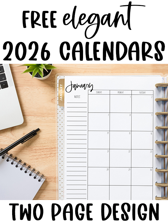 Free 2-Page Calendar Template: 2026, 2025 & Undated Monthly Pages