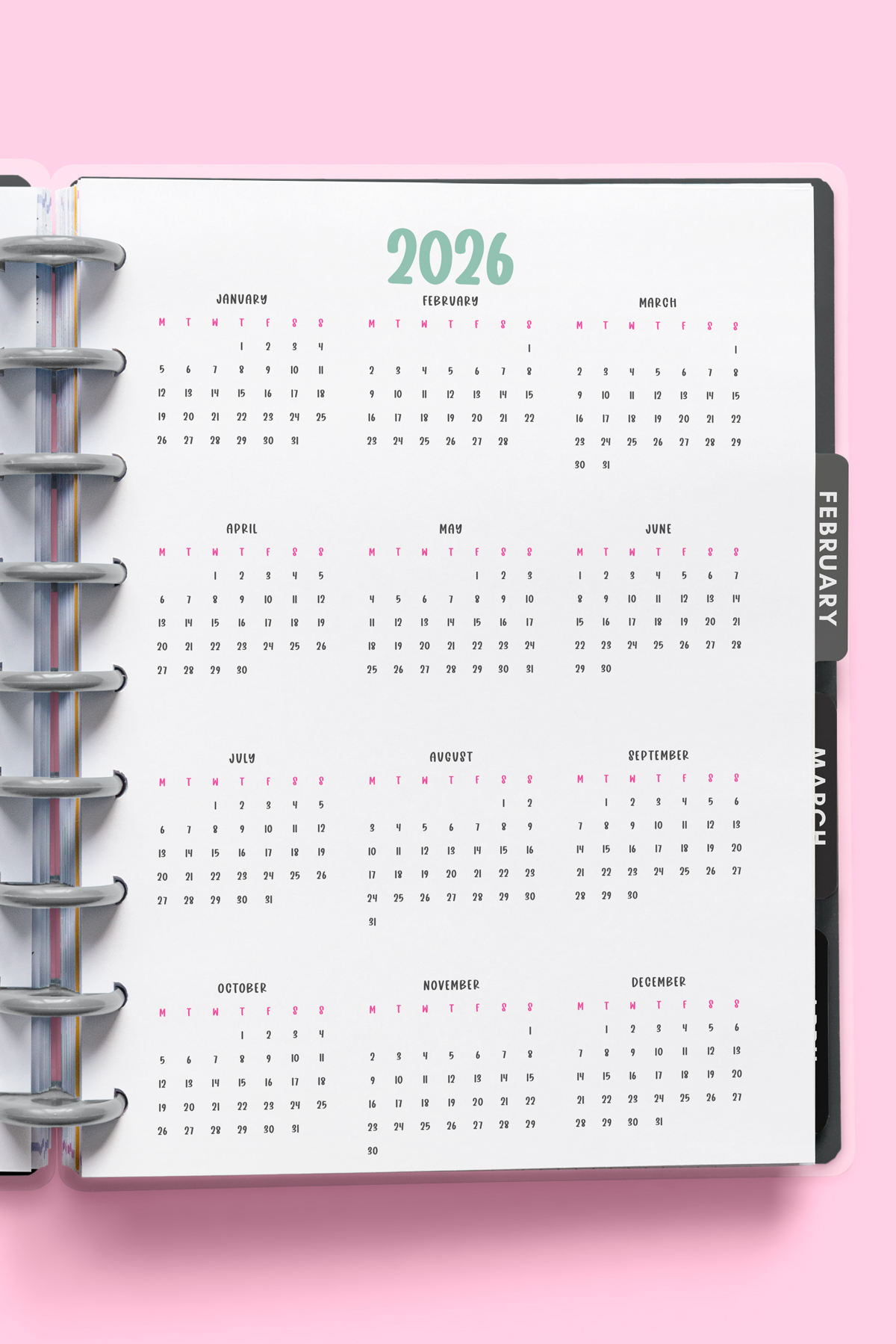 Free 2026 & 2025 Year at a Glance Calendar Printable Templates
