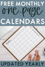 Free 2026 and 2025 Printable Calendar: One Page Monthly Templates