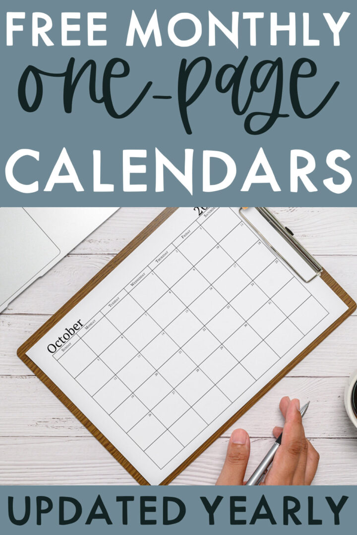 Free 2026 and 2025 Printable Calendar: One Page Monthly Templates