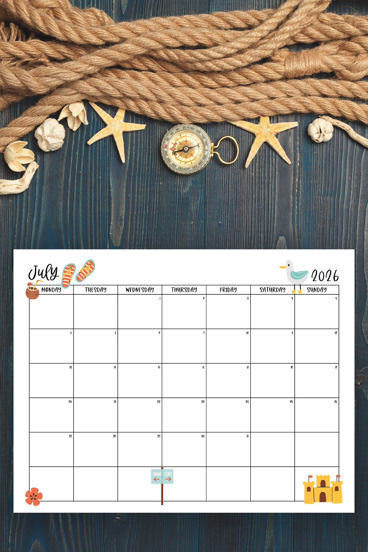 printable-calendar-starting-with-monday-sunday-07-July - Mom Envy