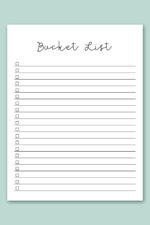 Free Bucket List Printable Templates (summer, travel, etc)
