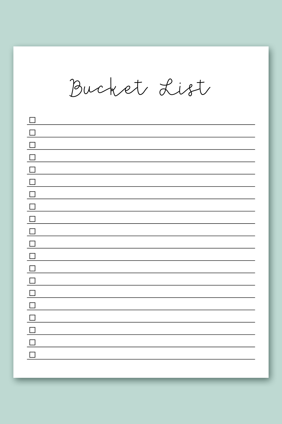 Free Bucket List Printable Example 1 Mom Envy