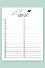 Free Bucket List Printable Templates (summer, travel, etc)