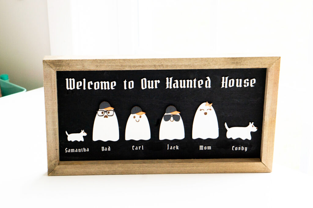 Free Ghost Family Sign SVG Cut Files for Halloween
