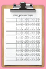 Free Printable Habit Tracker Set: 30, 31, 28, & 29 day