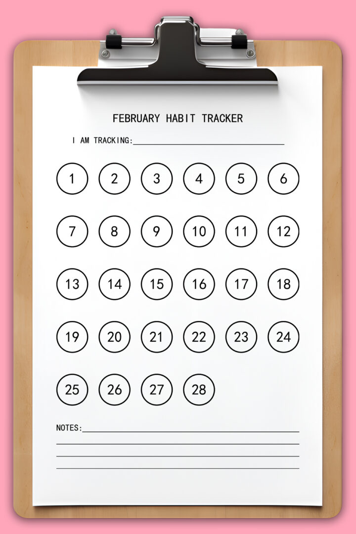 Free Printable Habit Tracker Set: 30, 31, 28, & 29 day