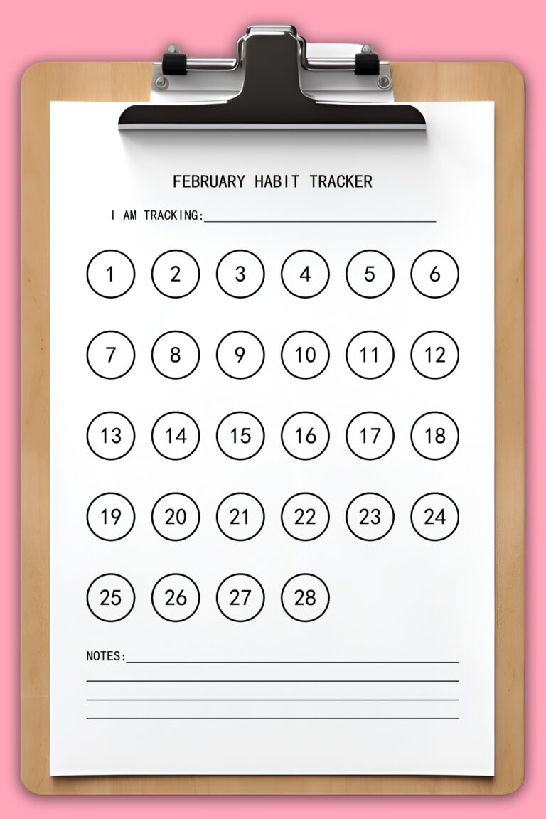 Free Printable Habit Tracker Set: 30, 31, 28, & 29 day