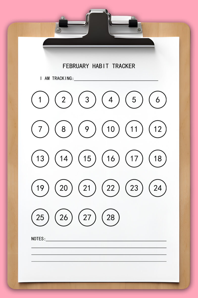 Free Printable Habit Tracker Set: 30, 31, 28, & 29 day