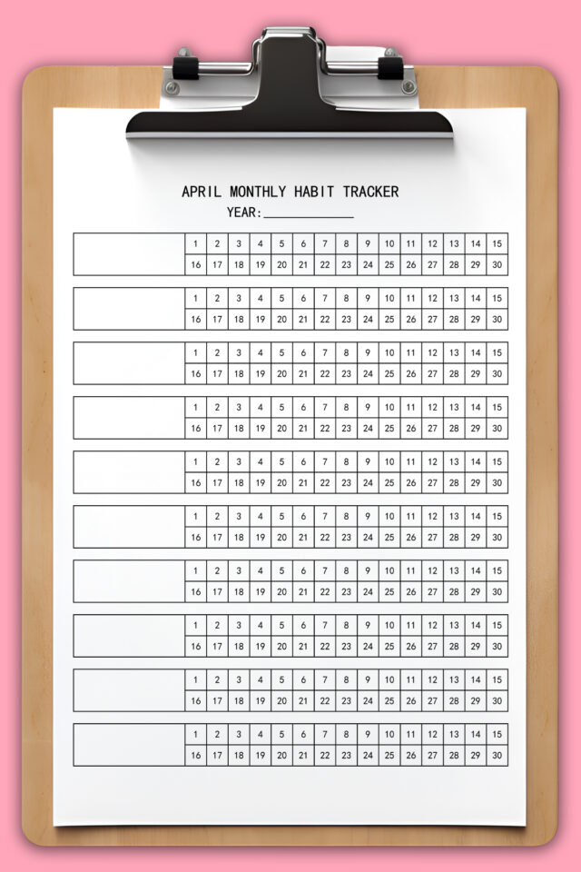 Free Printable Habit Tracker Set: 30, 31, 28, & 29 day