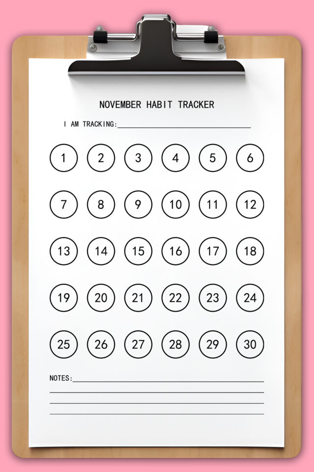 Free Printable Habit Tracker Set: 30, 31, 28, & 29 day
