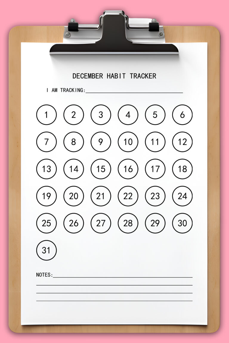 Free Printable Habit Tracker Set: 30, 31, 28, & 29 day