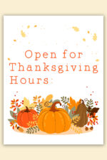 Free Printable Closed & Open for Thanksgiving Signs