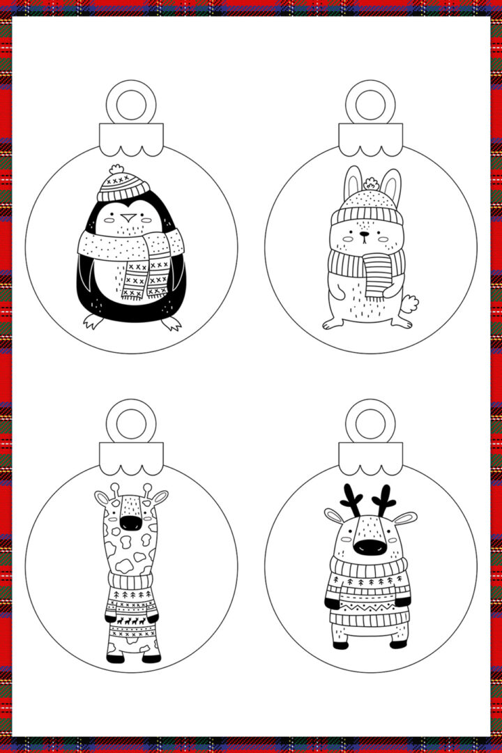 Free Printable Christmas Ornaments for Coloring