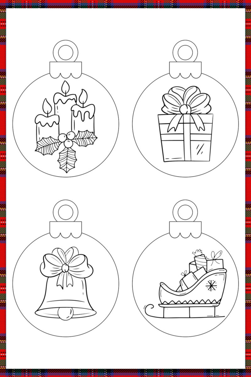 Free Printable Christmas Ornaments for Coloring