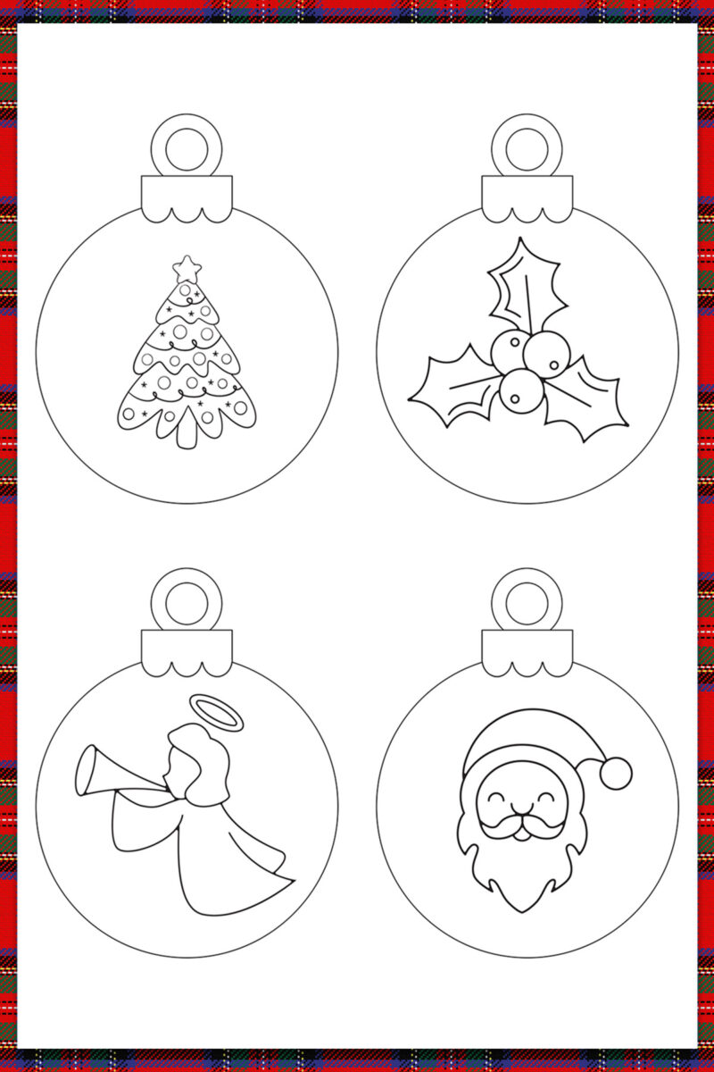 Free Printable Christmas Ornaments for Coloring