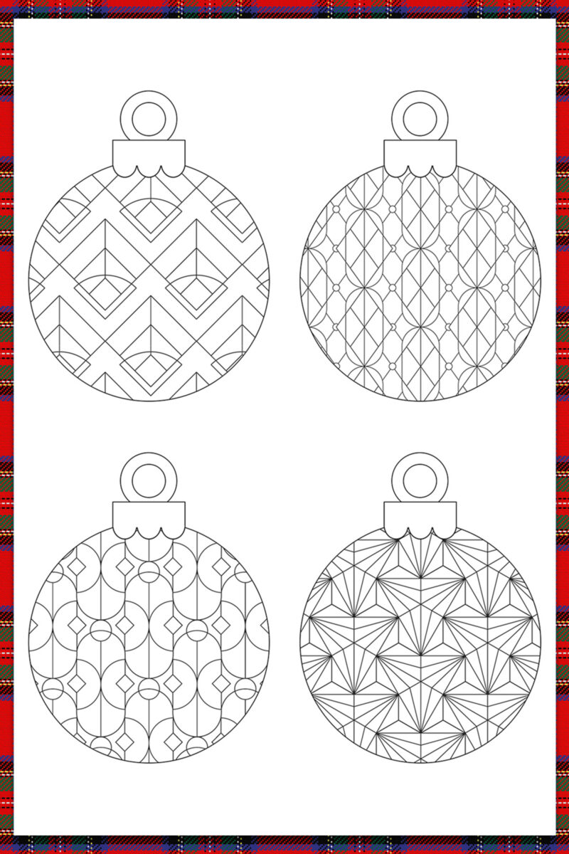Free Printable Christmas Ornaments for Coloring
