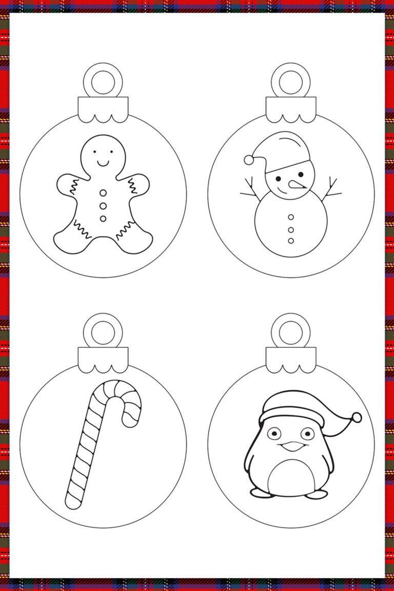 Free Printable Christmas Ornaments for Coloring