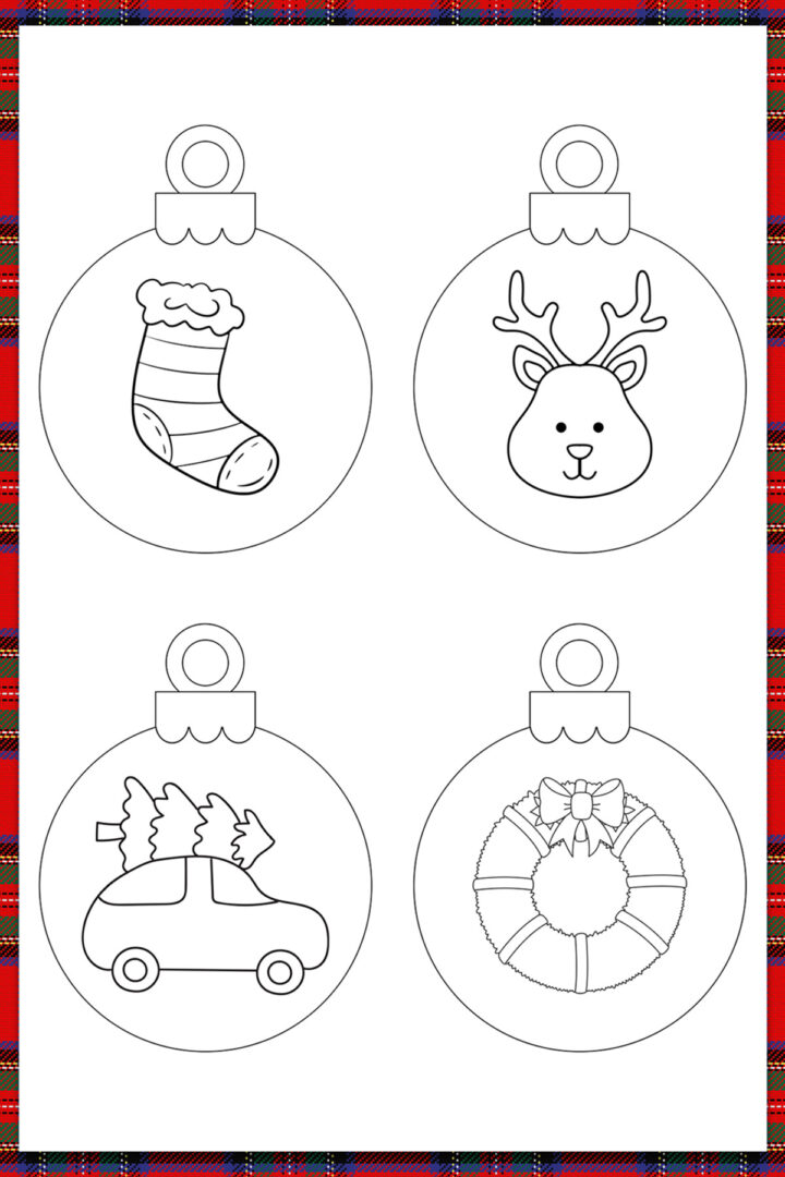 Free Printable Christmas Ornaments for Coloring