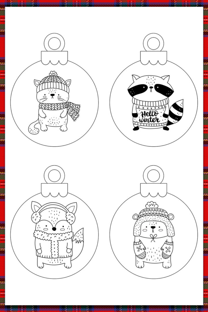 Free Printable Christmas Ornaments for Coloring