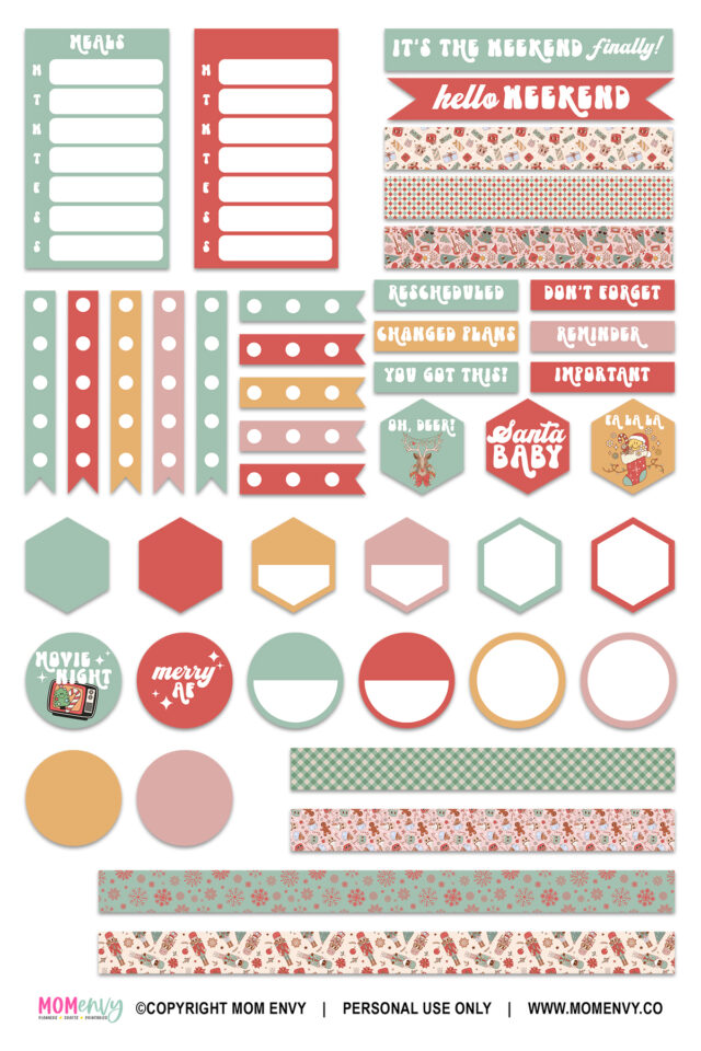 Free Digital & Printable Christmas Stickers Download