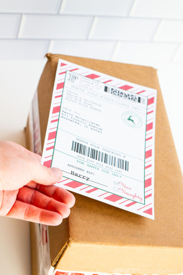 Free Customizable Elf on the Shelf Mailing Label