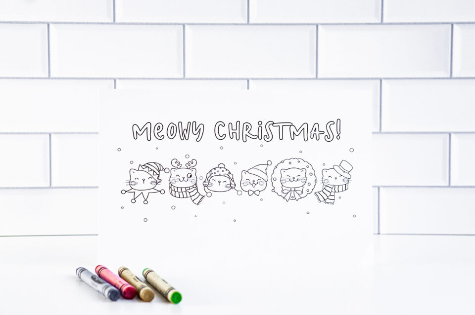 25 Free Printable Christmas Cards to Color for Kids