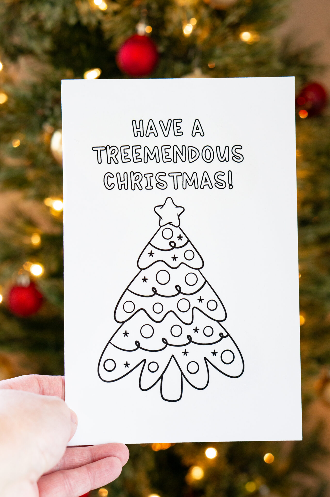 25 Free Printable Christmas Cards to Color for Kids