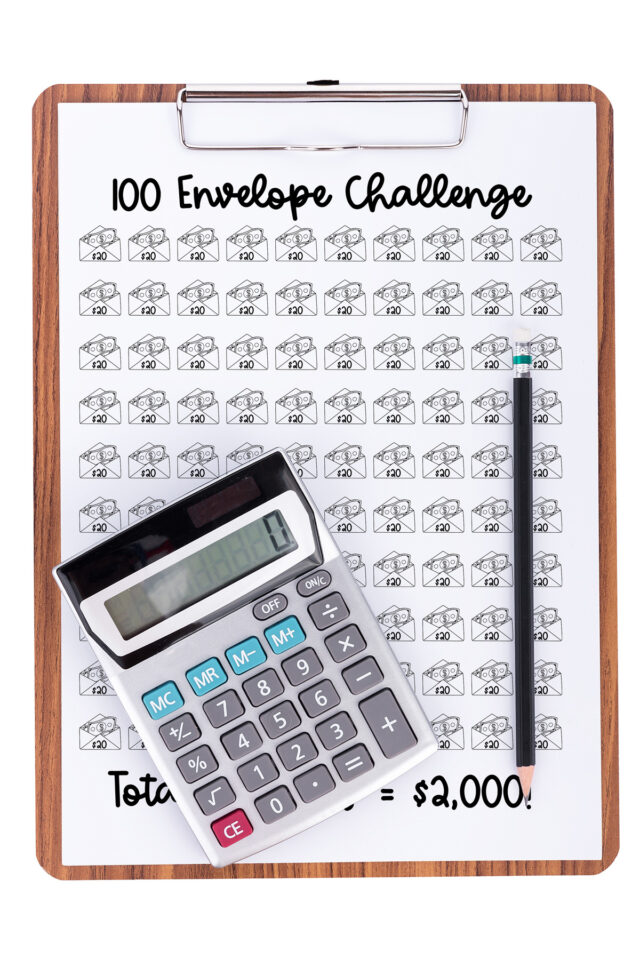 Free 100 Envelope Challenge Printable Chart to Save Money
